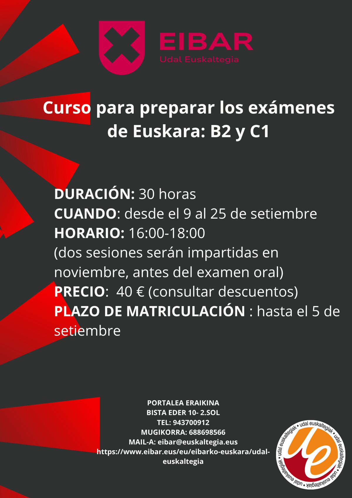 Curso intensivo para la preparación de los niveles B2 y C1 — Eibarko ...